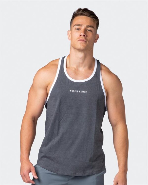 Muscle Nation Striker Y Back Singlet - Tornado Marl - L - For Every Bod